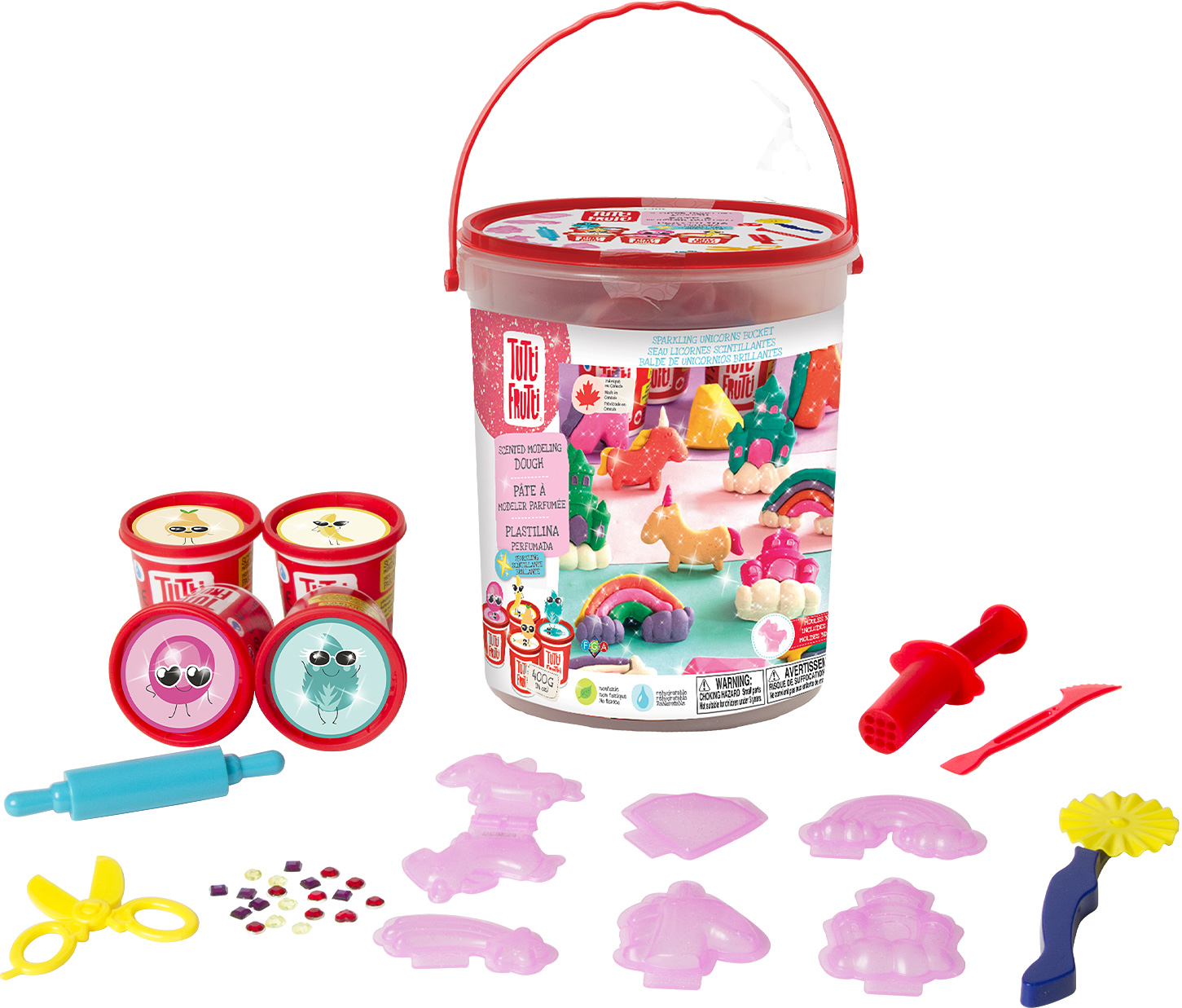 Tutti Frutti Dough Kit – Sparkling Unicorns Bucket – Ruckus & Glee
